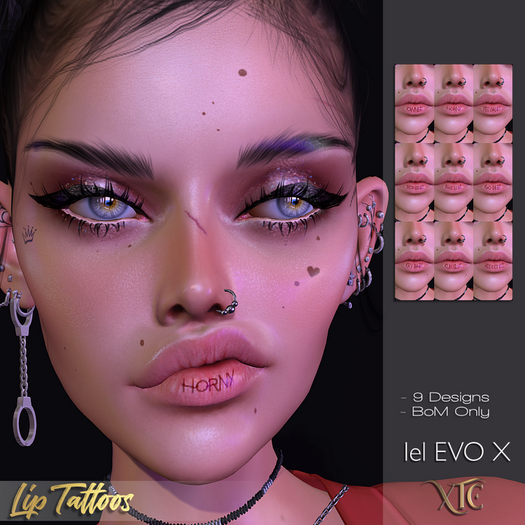 Second Life Marketplace - -XTC- Lip Tattoos [EvoX-BoM]